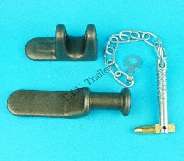 2 x Heavy Duty Tailboard Drop Side Forket Lug & SPRING LOADED Swivel ...