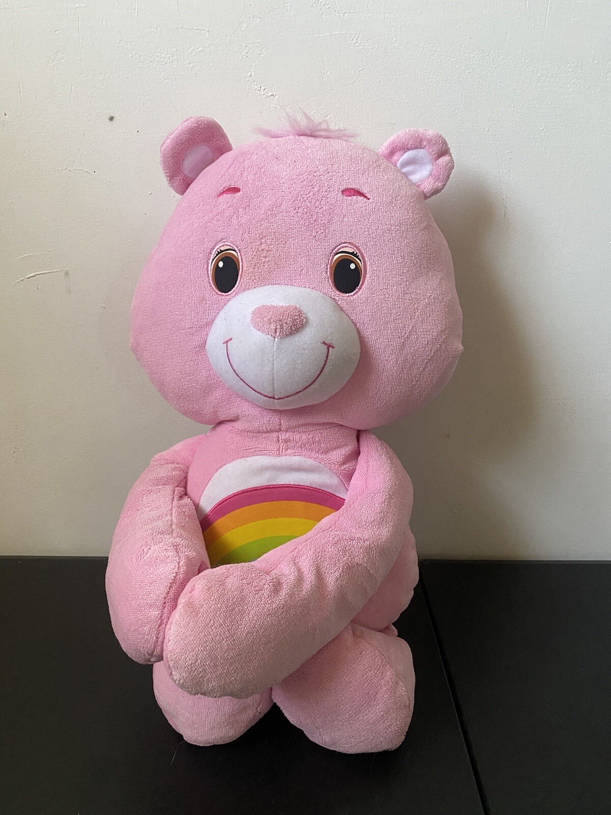Care Bears Hug Me Back Cheer Bear 16 inch Plush Pink Rainbow Hasbro EUC ...