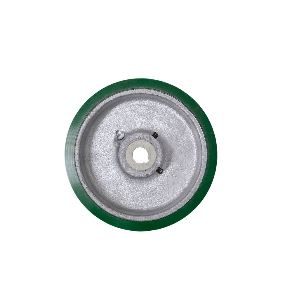5" x 1.5" Poly Tread on Cast Iron Keyed Drive Wheel - 20mm Bore ...