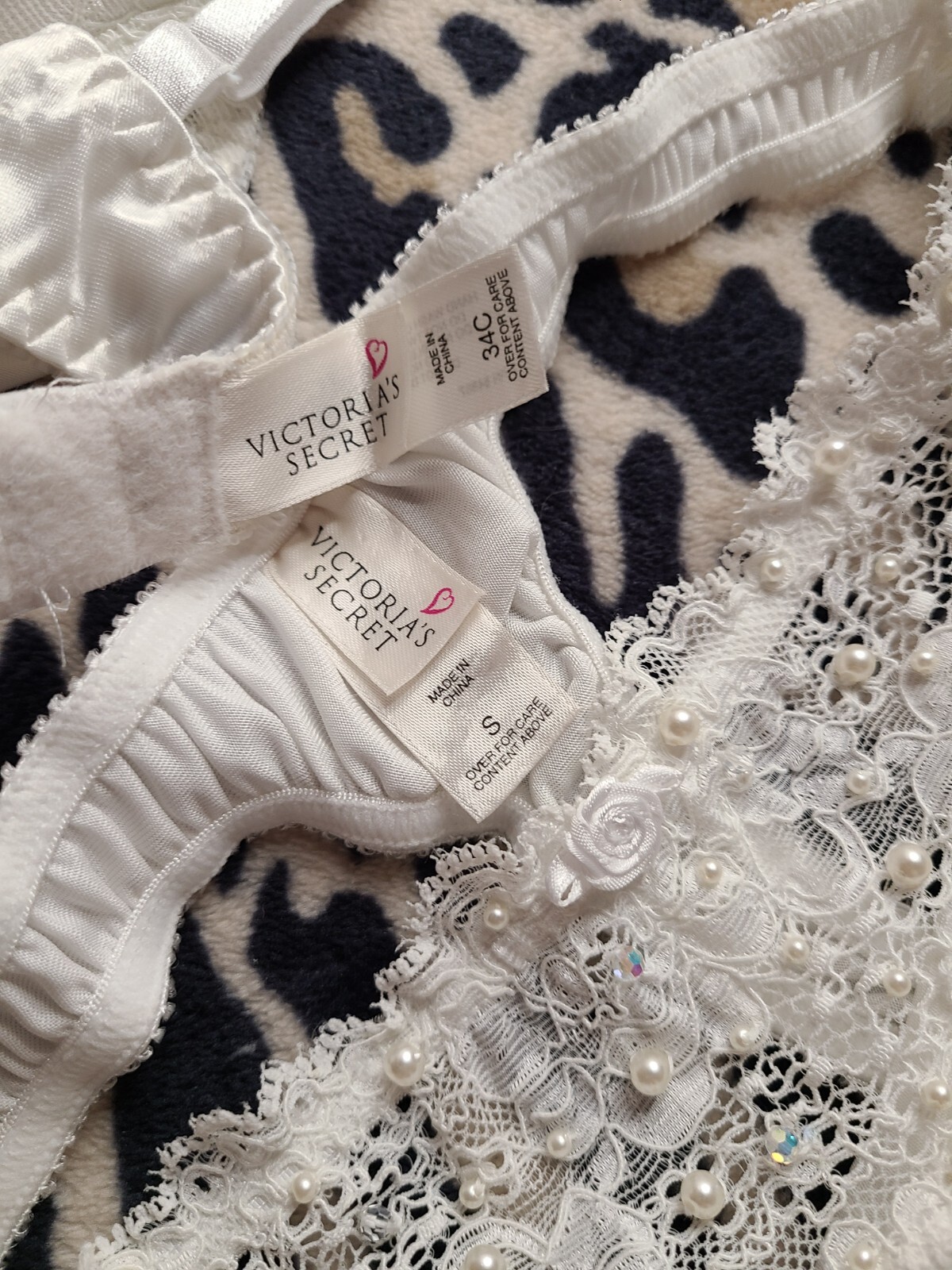 New Vintage Victoria's Secret Bridal Beaded Second Skin Bra/ Panty Set ...