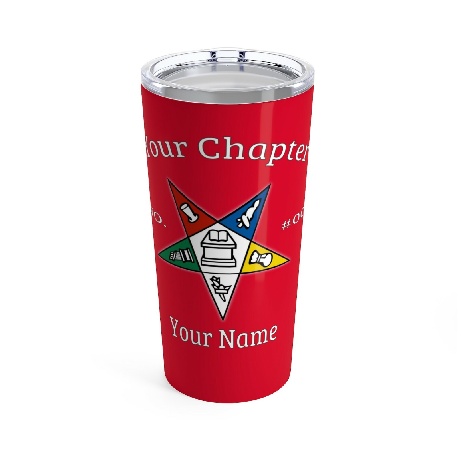 Order of The Eastern star tumbler Masonic cup red OES gift | eBay