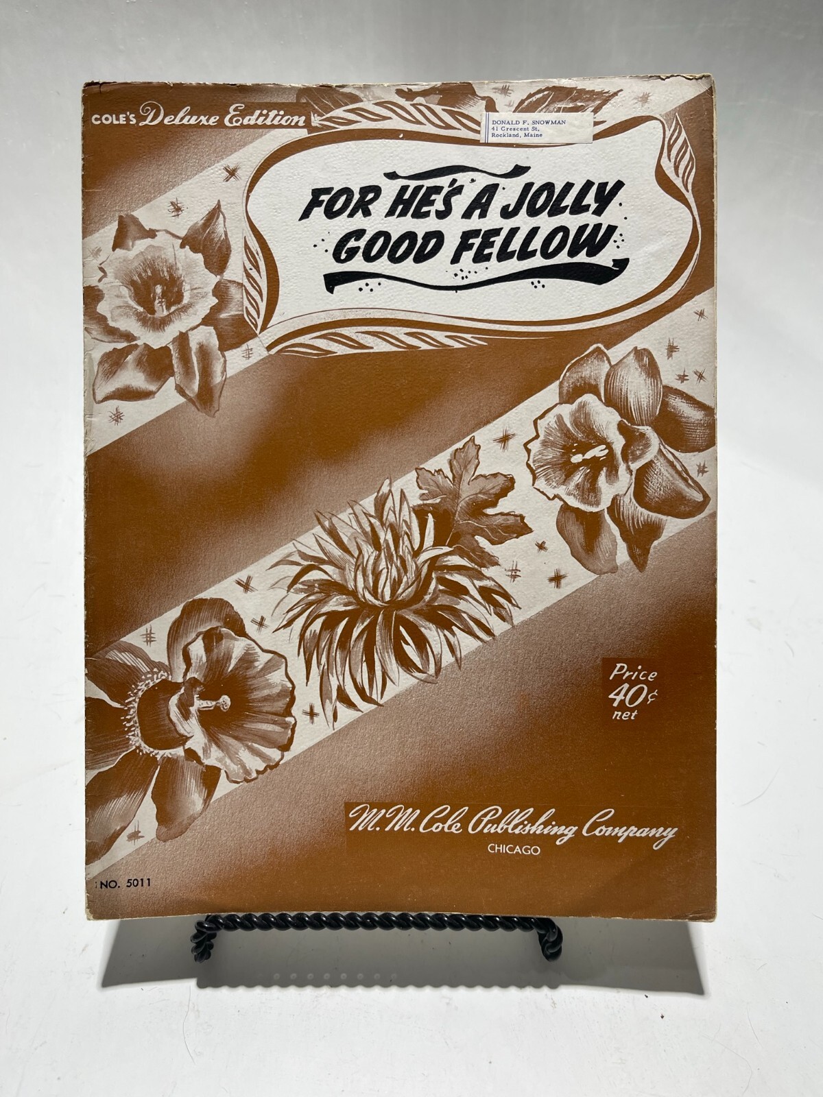For He's A Jolly Good Fellow Sheet Music M.M. Cole Publishing Co. | eBay