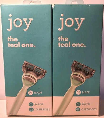 2 PACK Joy Razor 5 Blades 2 Cartridges Refills (Blue) & 1 Razor & 2 ...