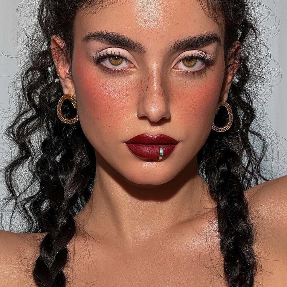 16G Labret Stud, G23 Titanium Vertical Labret Lip Piercing Jewelry ...