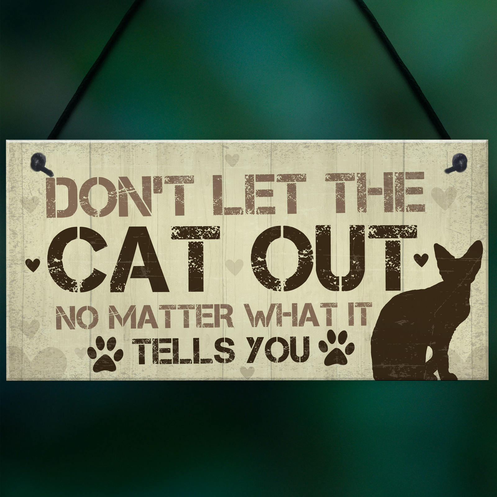 Dont Let The Cat Out Sign Funny Cat Signs Cat Signs For Home Funny Cat ...
