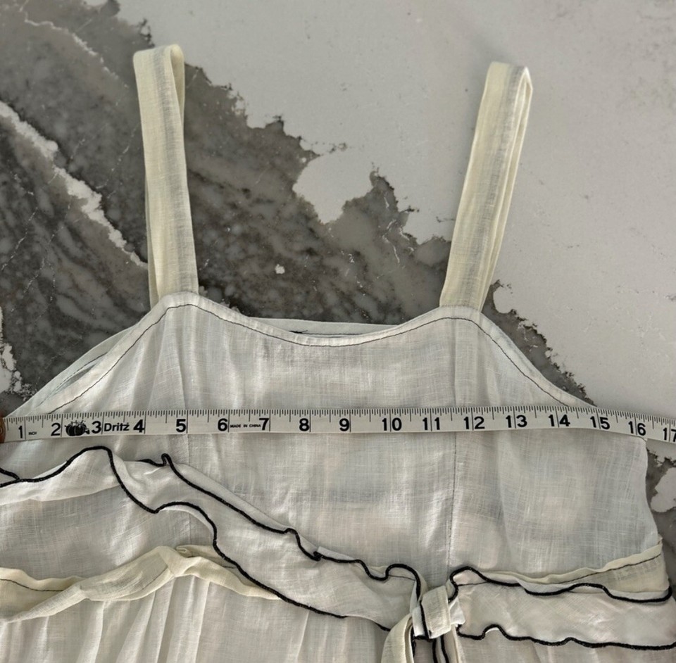 Sarah Clemens Custom Linen White Ivory Ruffle Flower Bloomers & Top Set ...