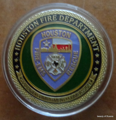 Houston Fire Department 24K GOLD PLATED 40 mm Challenge COIN | eBay