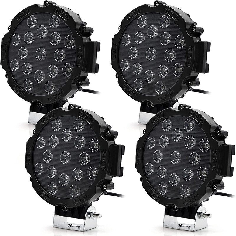 2/4PK 7"inch Round LED Work Light Bar Pods Driving Fog Headlight Truck ...