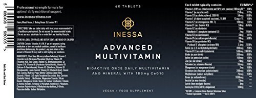 Inessa Multivitamin with CoQ10 100mg, Vitamin D3 2000 IU, K2 100mcg, B ...