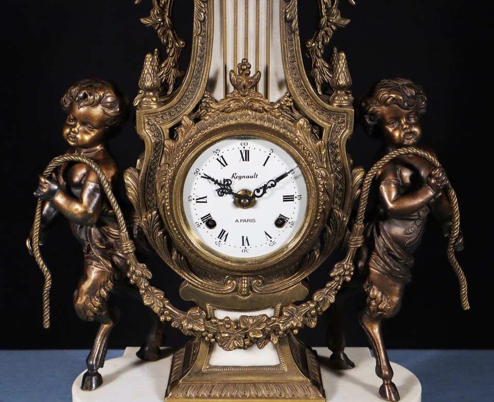Vintage French Regnault Mantel Clock with Hermle/FHS Clockworks- Not Running | eBay