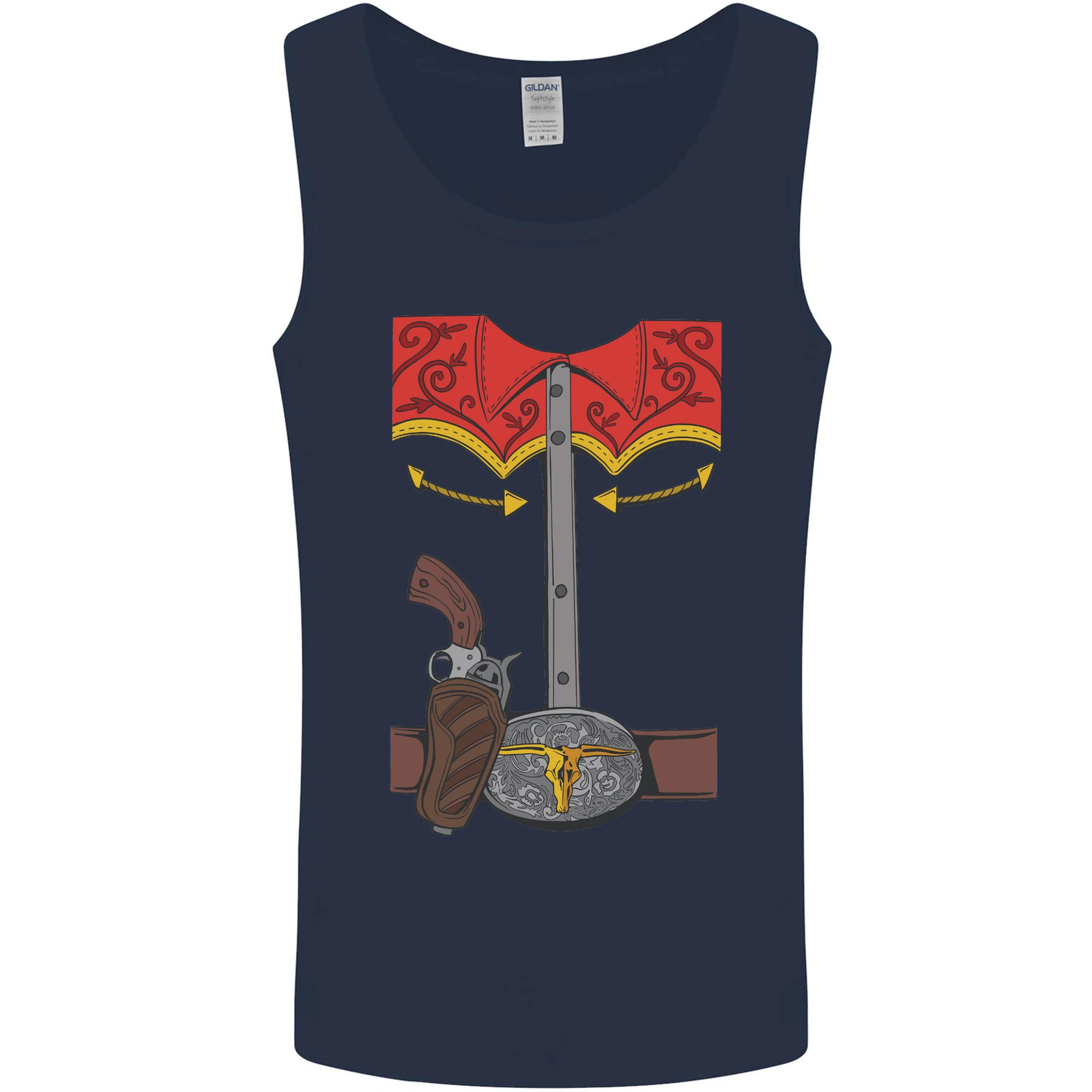 Cowboy Fancy Dress Costume Outfit Stag Do Mens Vest Tank Top | eBay