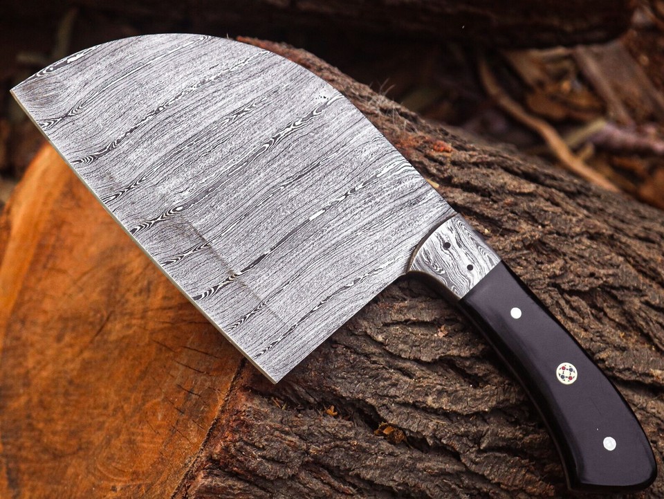 Handmade Damascus steel serbian cleaver chopper kitchen chef knife | eBay