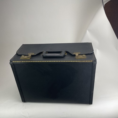 Stebco pilot case sturdy black vinyl coated briefcase With Key | eBay