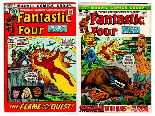 Fantastic Four # 117 and 118 Marvel 1972 Inhumans App. Crystal Buscema ...