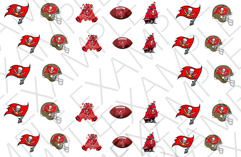 Tampa Bay Buccaneers Nail Art Stickers Transfers Decals Set of 32 ...