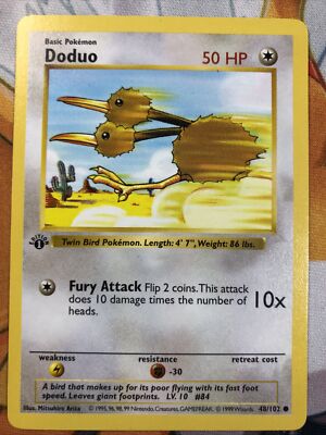 Pokémon TCG Doduo Base Set 48/102 Regular 1st Edition Common | eBay