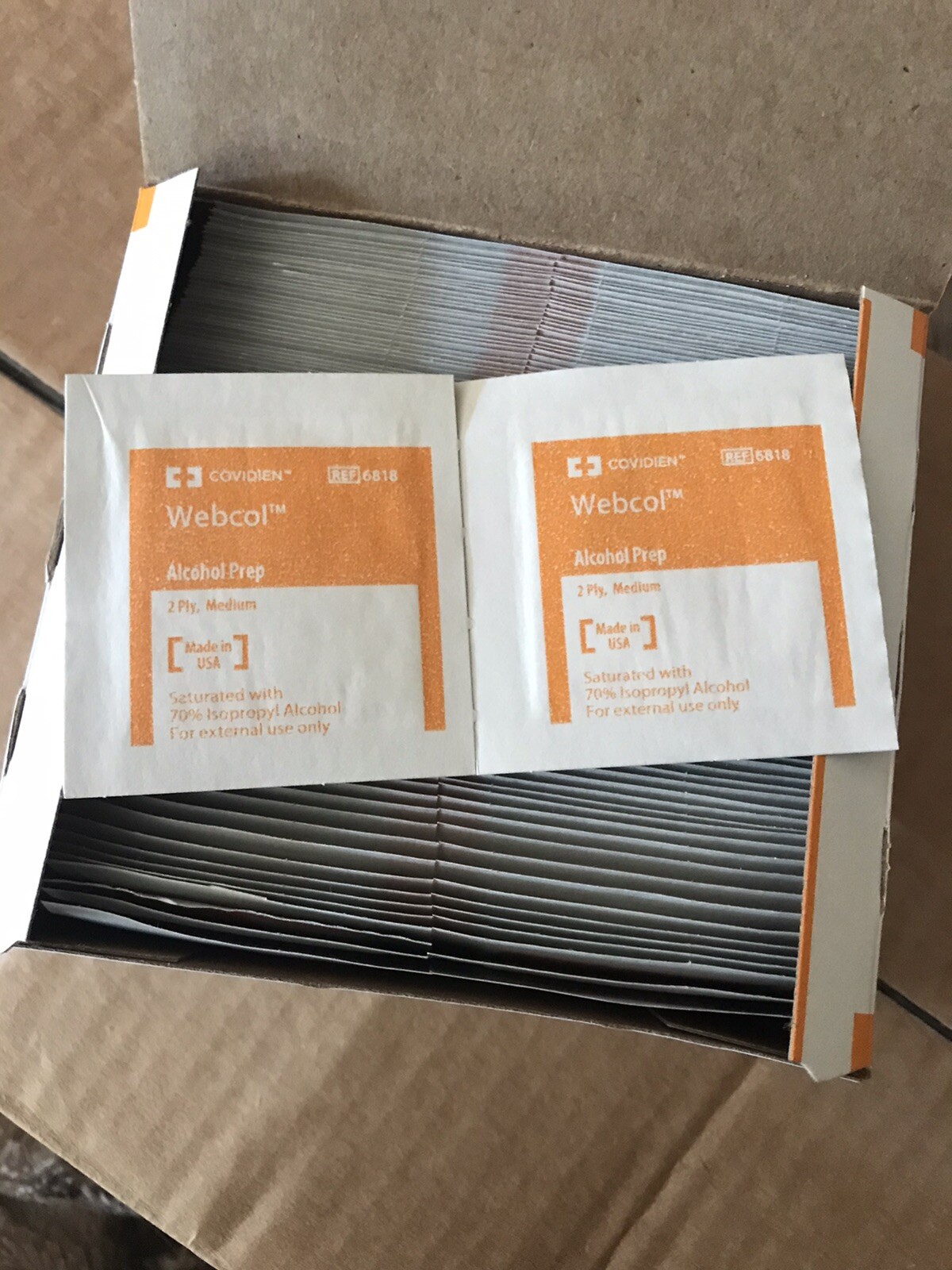 New #6818 Webcol Alcohol Prep Pads Sterile Medium - 2 Pack x 200 | eBay