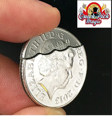 BITTEN AND RESTORED 10p DAVID BLAINE MAGIC TRICK BITE OUT COIN WITH ...