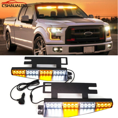 2IN1 LED Sun Visor Light Bar Emergency Strobe Light Bar Warning Traffic ...