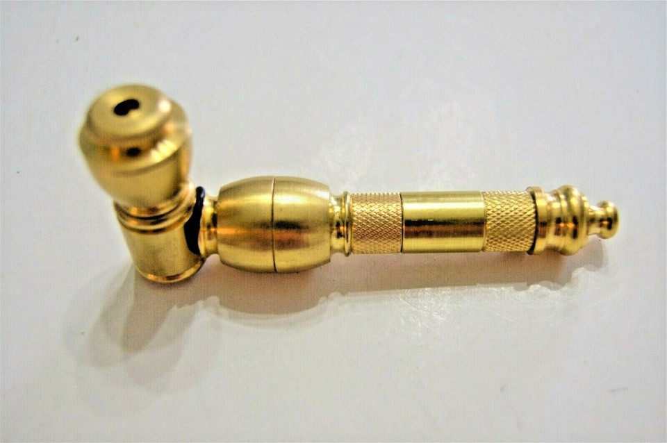 4" Metal Tobacco Smoking Brass Chamber Pipe Collectible Pipe American ...