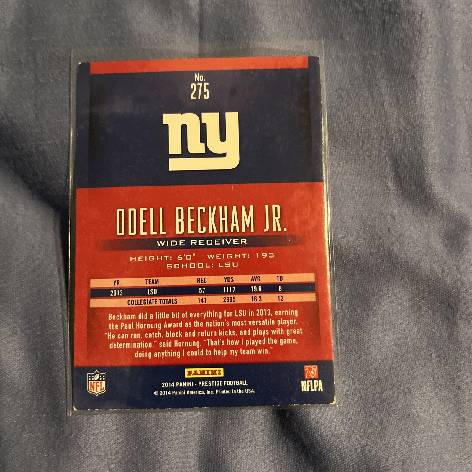 2014 Panini Prestige - Rookie #275 Odell Beckham Jr. (RC) for sale ...