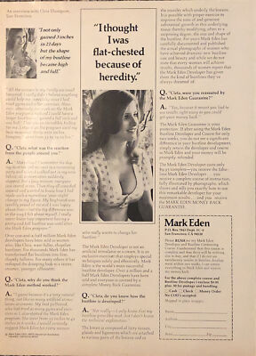 1974 Mark Eden Bustline Developer PRINT AD Big Breasts Cleta Thompson VTG 1970s | eBay