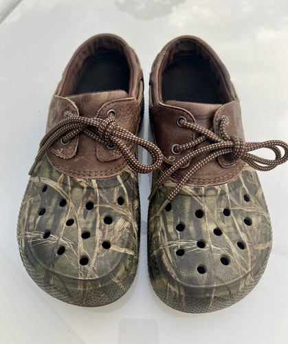Camo Crocs Islander Sport RealTree Camouflage Leather Clog Lace Up Size ...