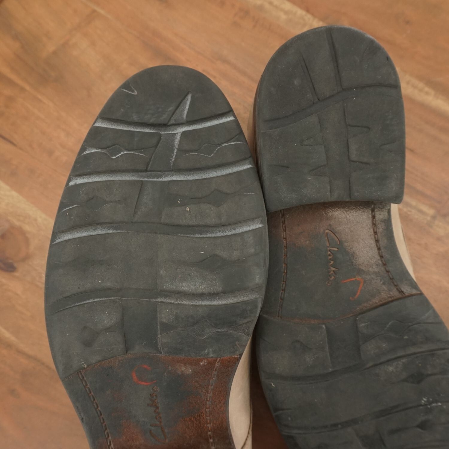 Clarks Mens Denton Oxfords Dress Shoes Cap Toe Beige Leather Burnished ...