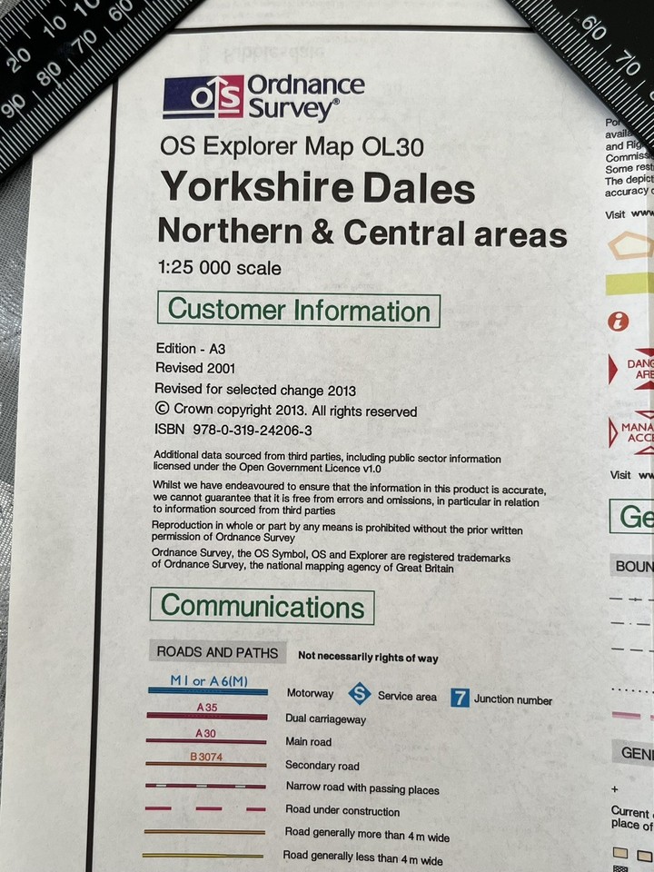 Pre-owned OS Explorer Map Sheet OL30 Yorkshire Dales Wensleydale ...