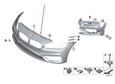 BMW 2 F45 Pare-chocs avant 51117347014 7347014 2015 Nouveau authentique ...
