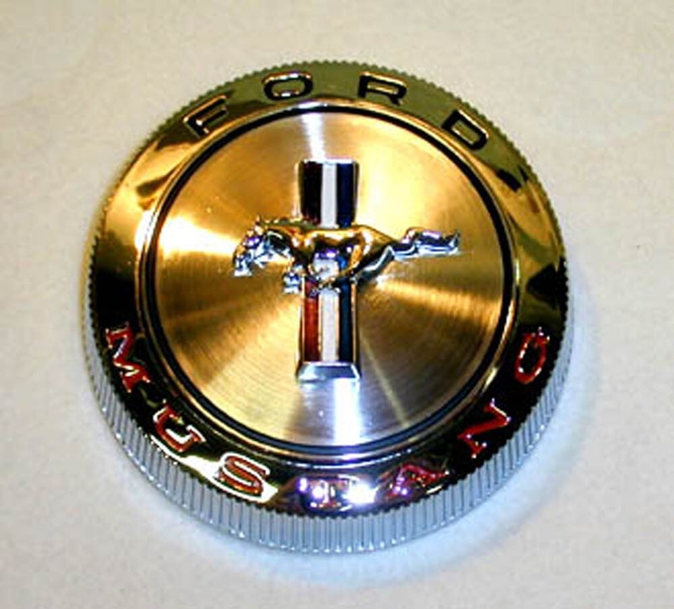 NEW! 1966 Ford Mustang Gas Cap Chrome Twist On w/ Cable | eBay