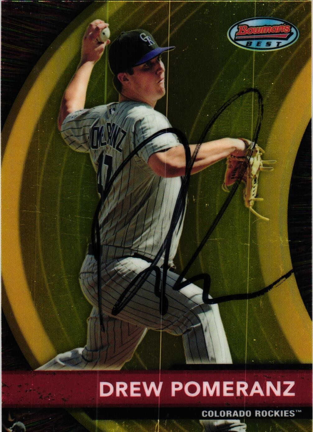 Drew Pomeranz #BB5 Signed 2012 Bowman Best MLB Baseball Card AUTO ...