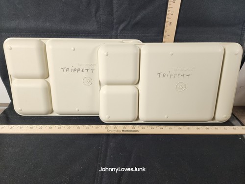 Lot Of 2 Tupperware Dived Tray/Plates Used Gently Neutral Color | eBay