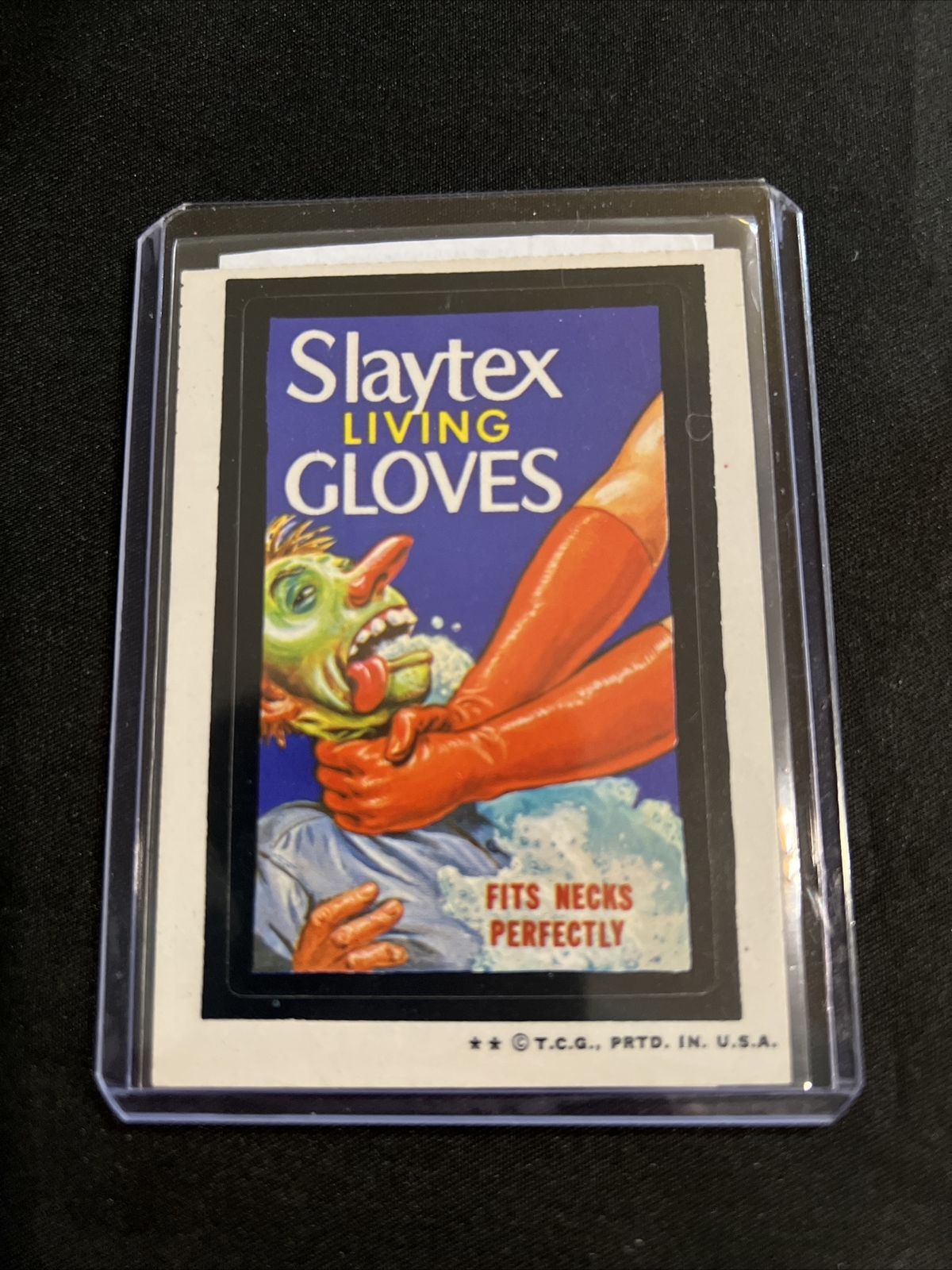 1970s T.C.G. WACKY PACKAGES Card Sticker “ Slaytex Gloves ” As Pictured ...