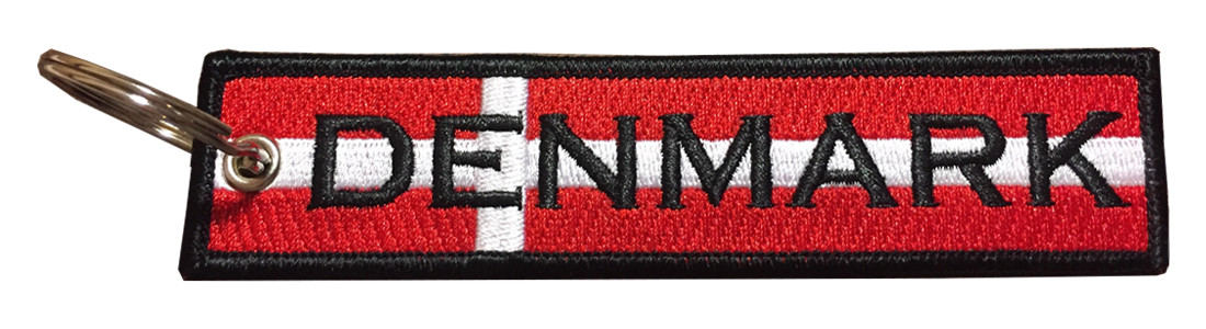 Denmark Flag Key Chain, 100% Embroidered | Copenhagen Dane Danish ...