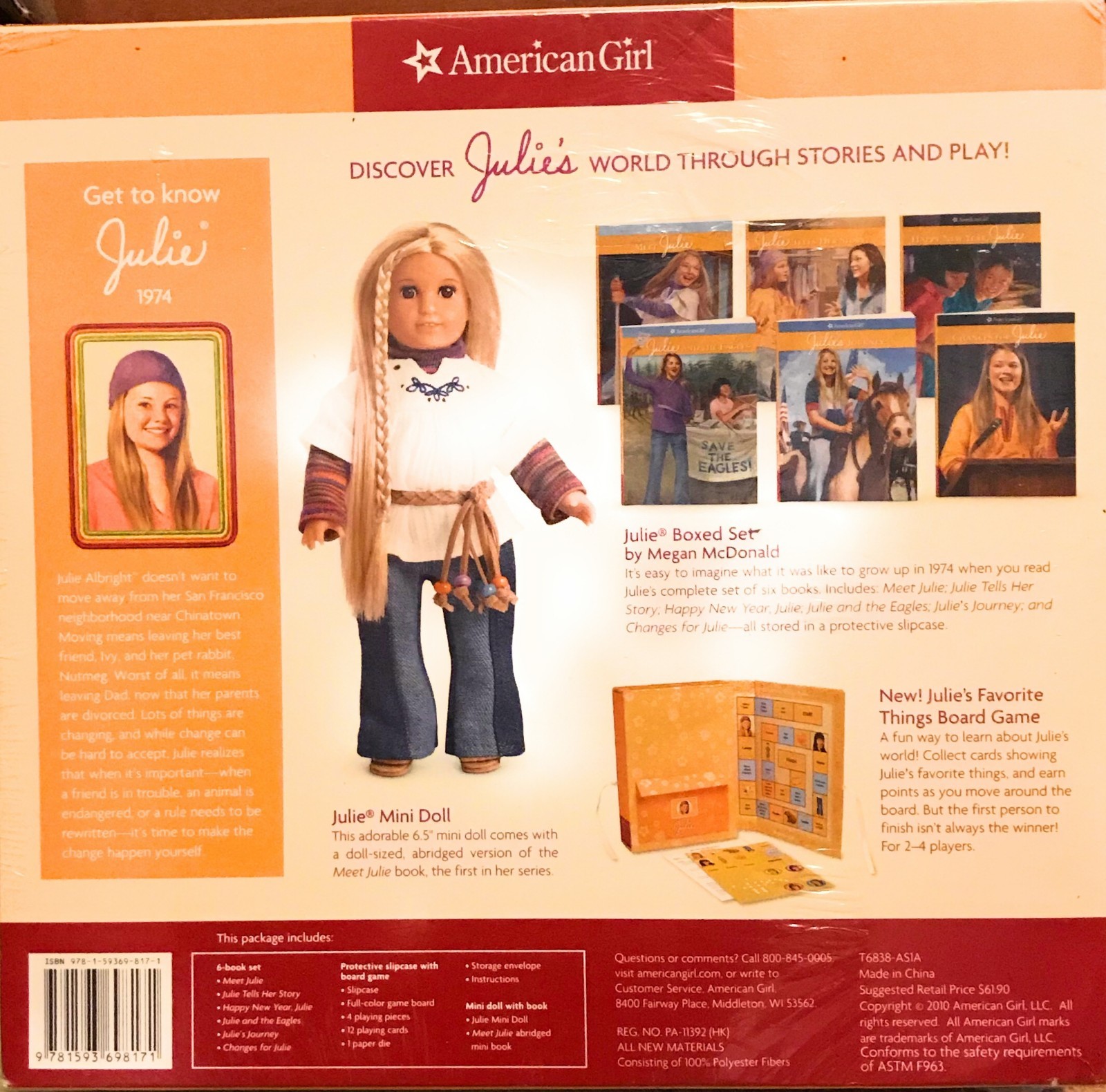 American Girl Julie Mini Doll Includes Julie's Board Game - New | eBay