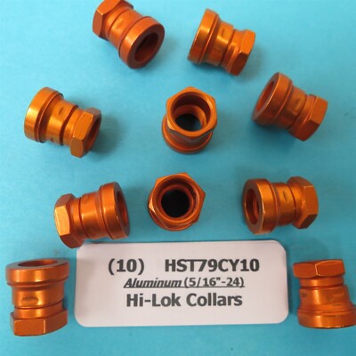 (10) HST79CY10 Hi-Lok Aluminum Collars for 5/16”-24 Pin Aircraft ...