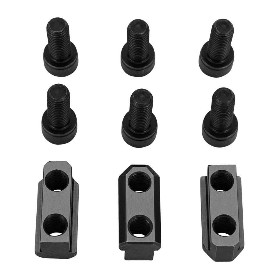 3PCS T Nuts Set Jaws T-nuts With 6 M10 Bolts For 6" Hydraulic 3-jaw ...
