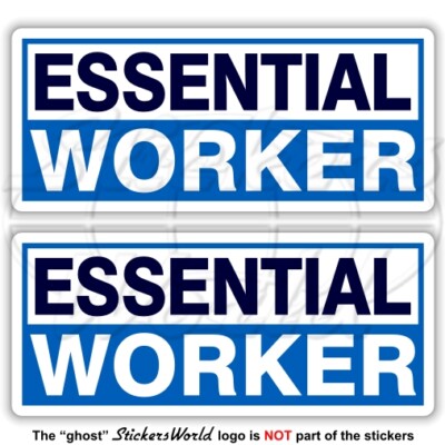 ESSENTIAL WORKER Vinyl Bumper Stickers 115mm Virus Support NHS x2 ...