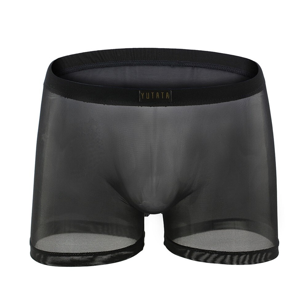 Male Boxer Sexy U Convex Pouch Sheer Mens Sleepwear Thin Panties Trunks ...