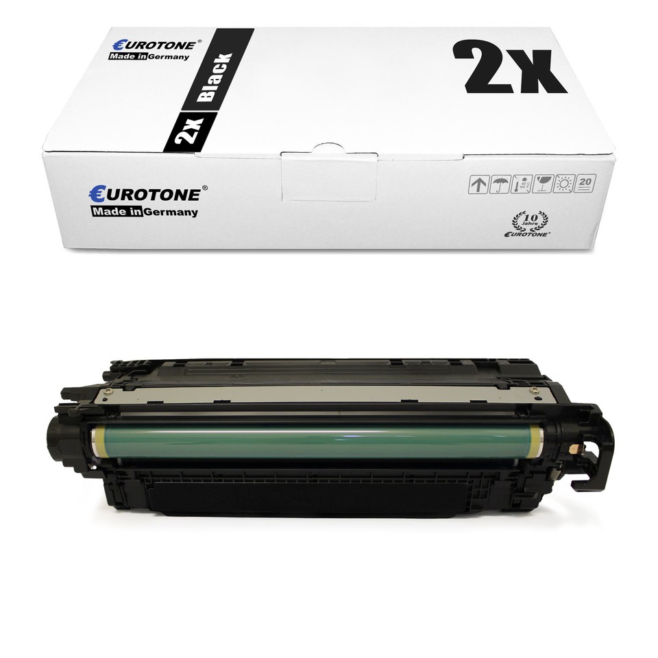 2X Eurotone Toner NERO Per HPEcolor LaserJet CM-3530-MF? CP-3525-DN CM ...