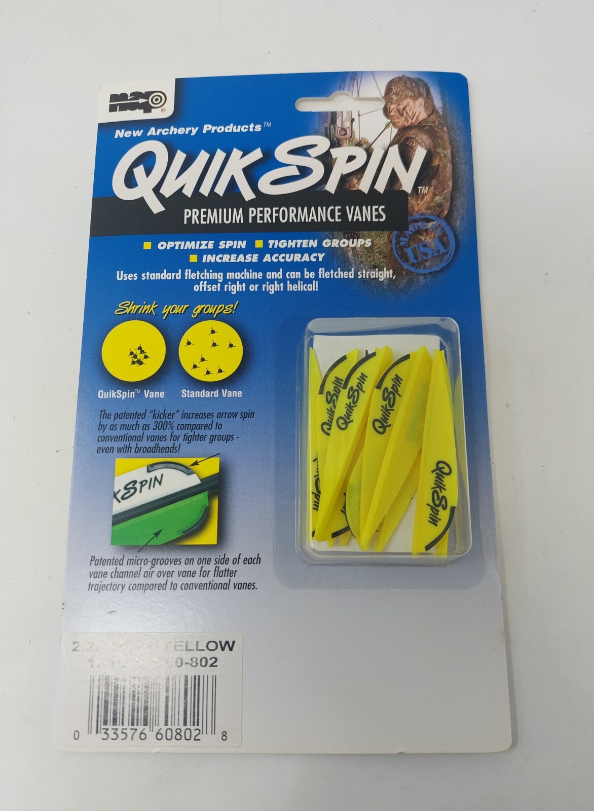 12pk NAP Quik Spin 2.25" Premium Performance Arrow Vanes: Flo. Yellow ...