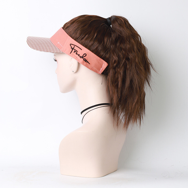 Backless Baseball Caps with Ponytail Hair Wigs for Girls Hat Wigs Sun ...