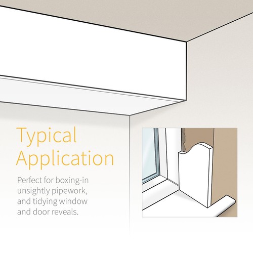 Flat Plastic UPVC Board 1.25m Long Utility Architrave 9mm Cellular PVC ...