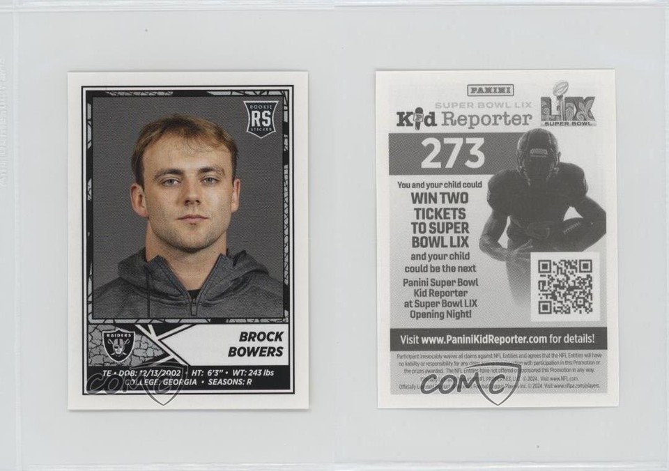 2024 Panini NFL Sticker & Card Collection Stickers Brock Bowers #273 ...