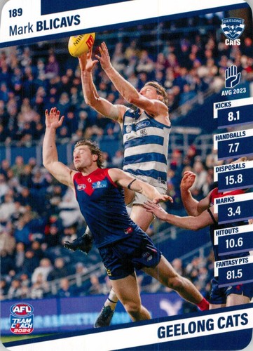 2024 Geelong Cats AFL TeamCoach Card - Mark Blicavs | eBay