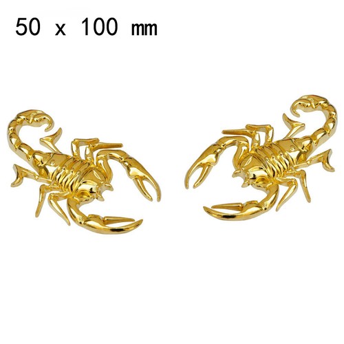 Pair Motorcycle Gold Metal 3D Fuel Tank Emblem Decal Scorpion Car Badge ...