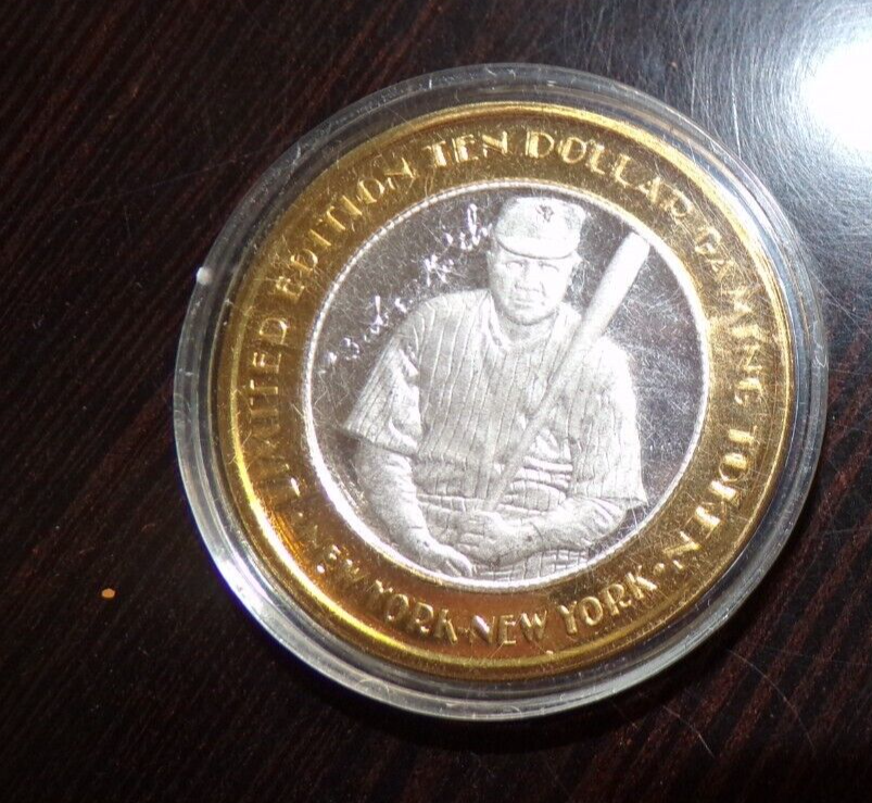 New York Babe Ruth Limited Edition Ten Dollar Gaming Token .999 Fine ...
