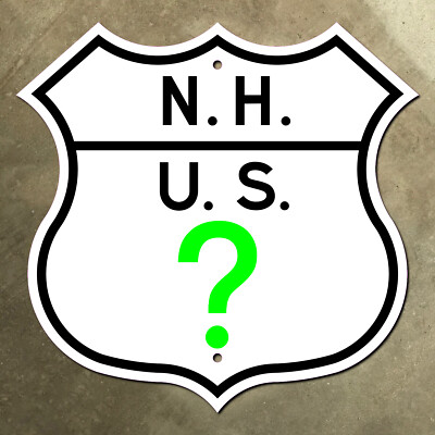 CUSTOM New Hampshire US route highway marker road sign shield 1949 | eBay
