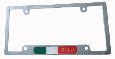 Italia Italy Italian Flag car License Plate Frame chrome plated plastic ...